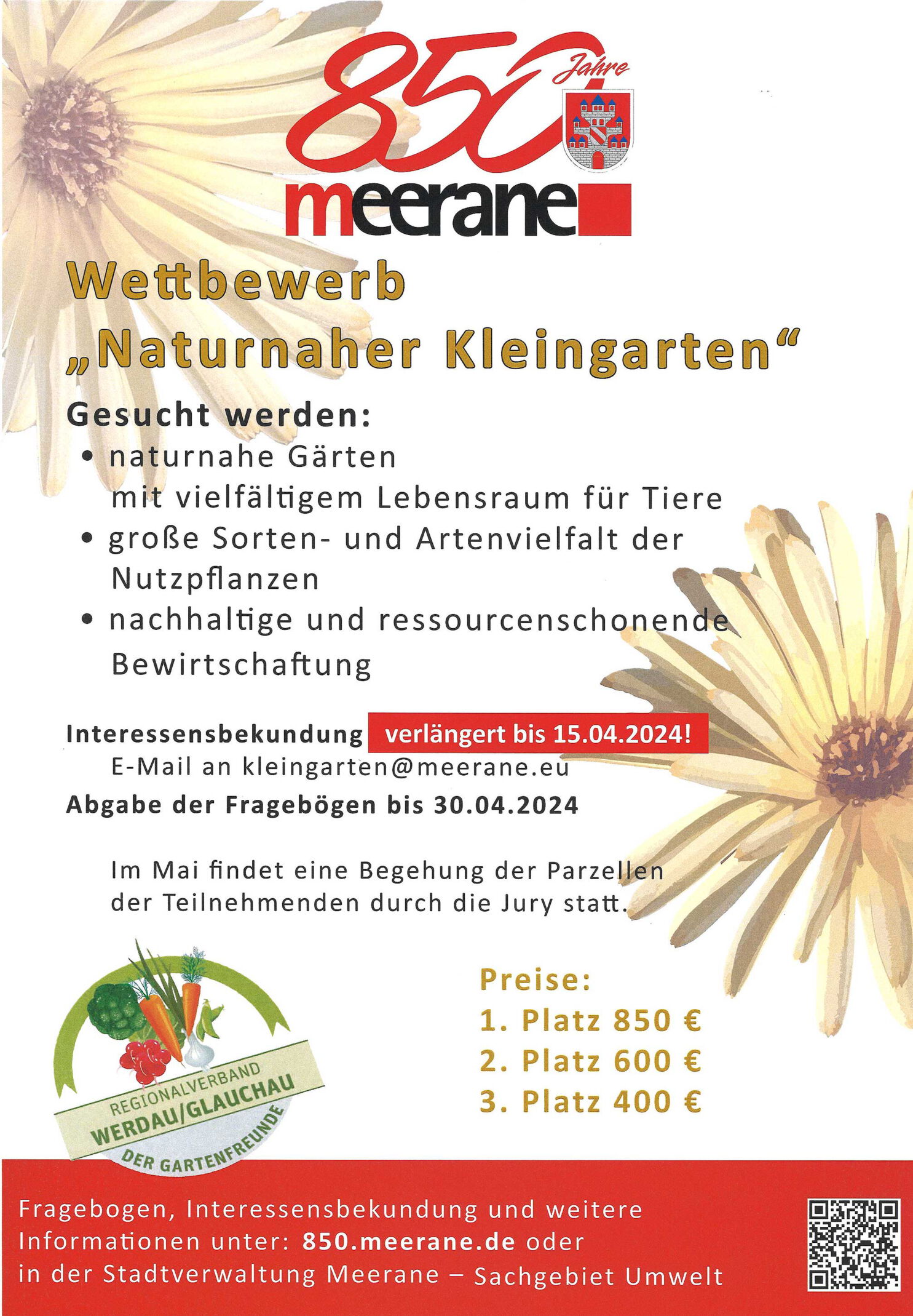 850 Jahre Meerane - Wettbewerb „Naturnaher Kleingarten 2024 ...