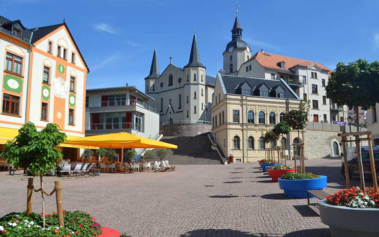 Italienische Treppe/Teichplatz - Stadt Meerane